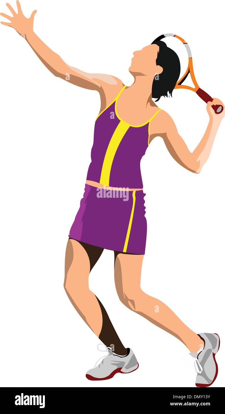 Tennis player. Colored Vector illustration for designers Stock Vector ...