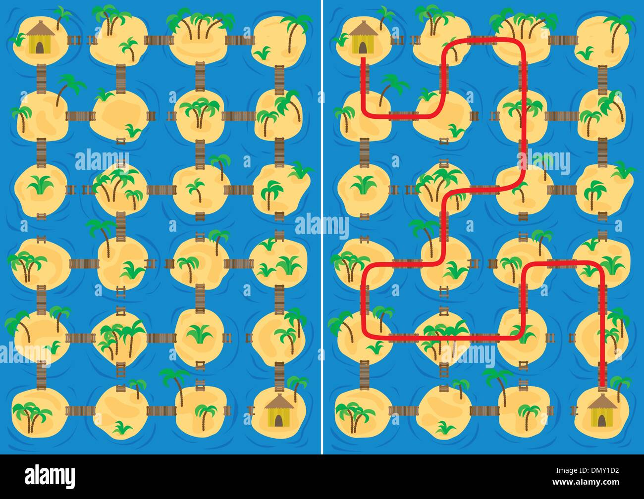 Islands maze Stock Vector Images - Alamy