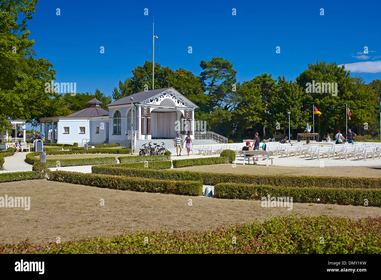 Health spa grounds, Baltic Sea resort of Boltenhagen, Mecklenburg ...
