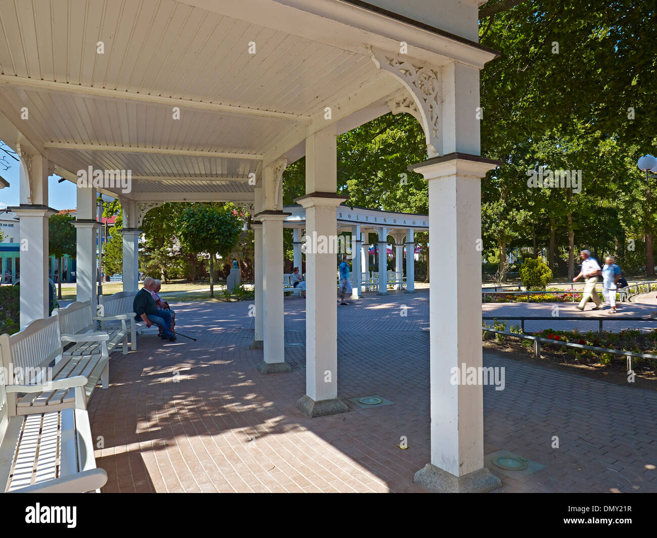 Health spa grounds, Baltic Sea resort of Boltenhagen, Mecklenburg ...