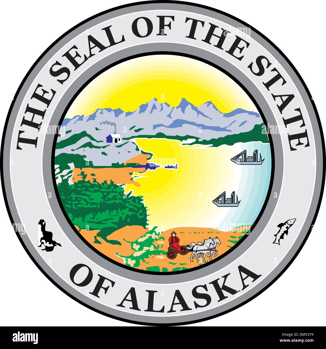Alaska red flag Stock Vector Images - Alamy