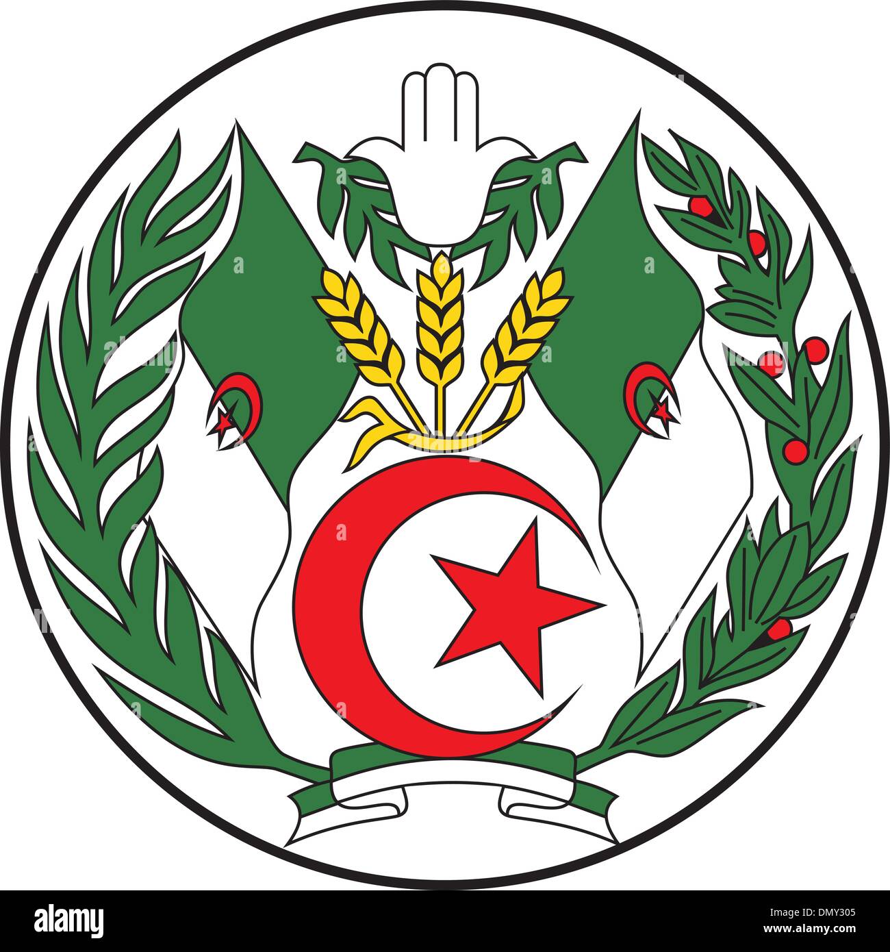 Flag of algeria waving Stock Vector Images - Alamy