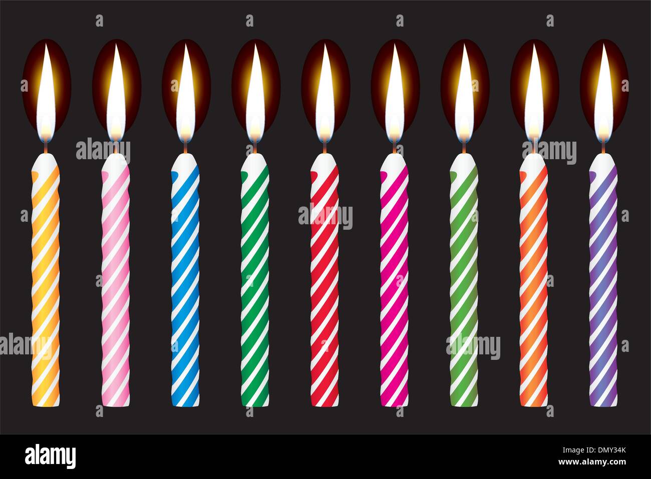 vector colorful birthday candles Stock Vector Image & Art - Alamy