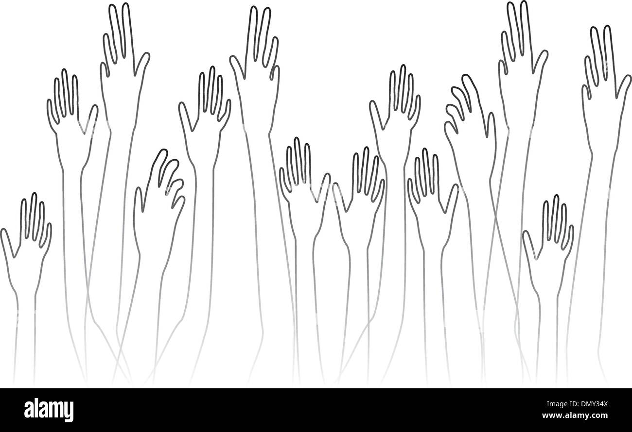 Raised hands vector vectors hi-res stock photography and images - Alamy