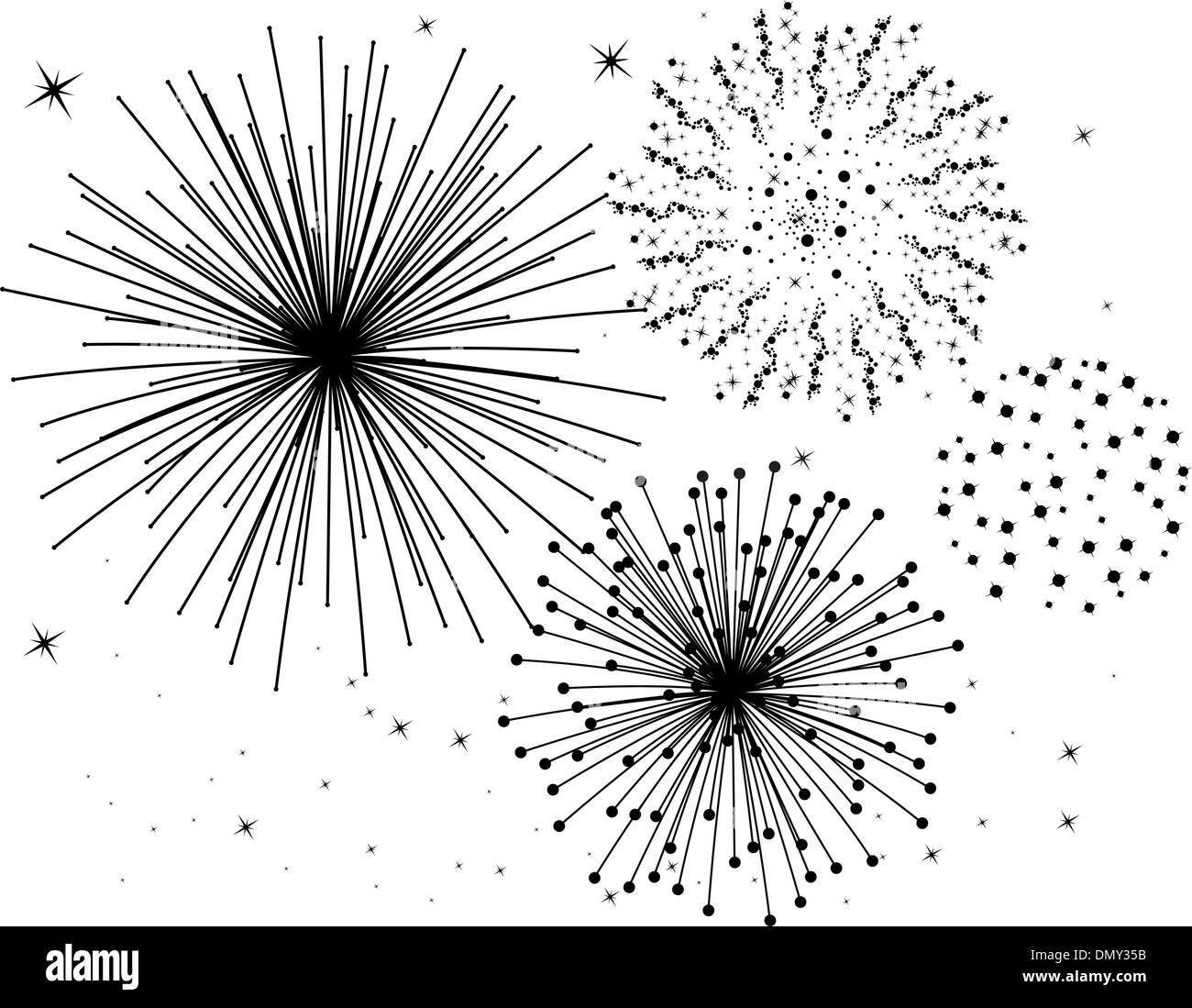 Fireworks line illustration Stock Vector Images - Alamy