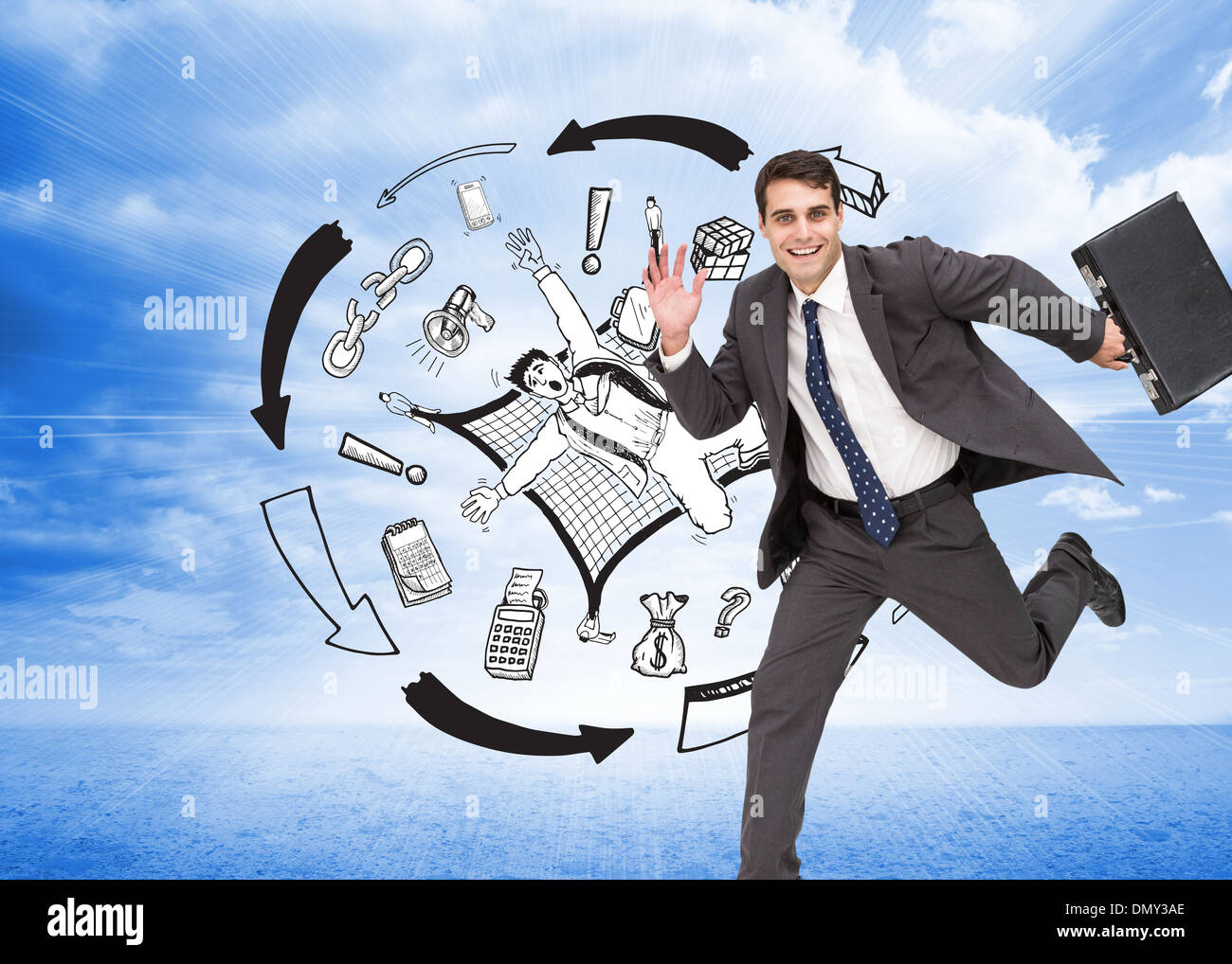Businessman falling into a safety net hi-res stock photography and ...