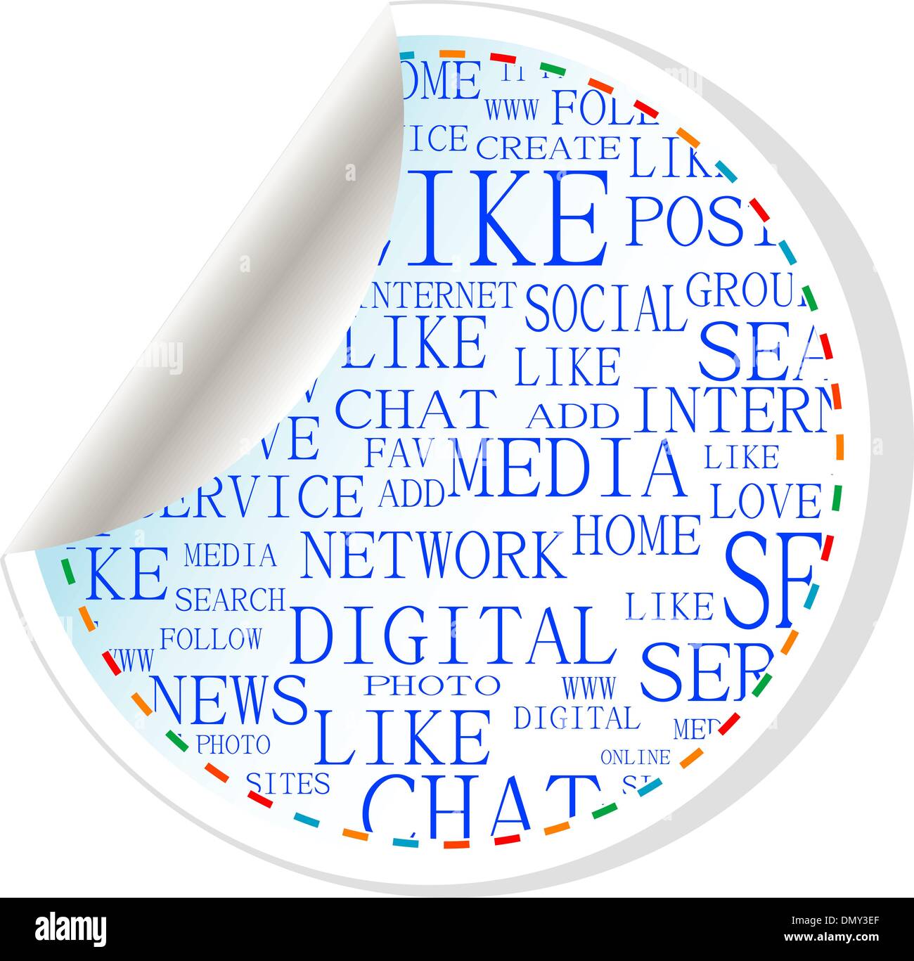 Social media sticker sign Stock Vector Images - Alamy