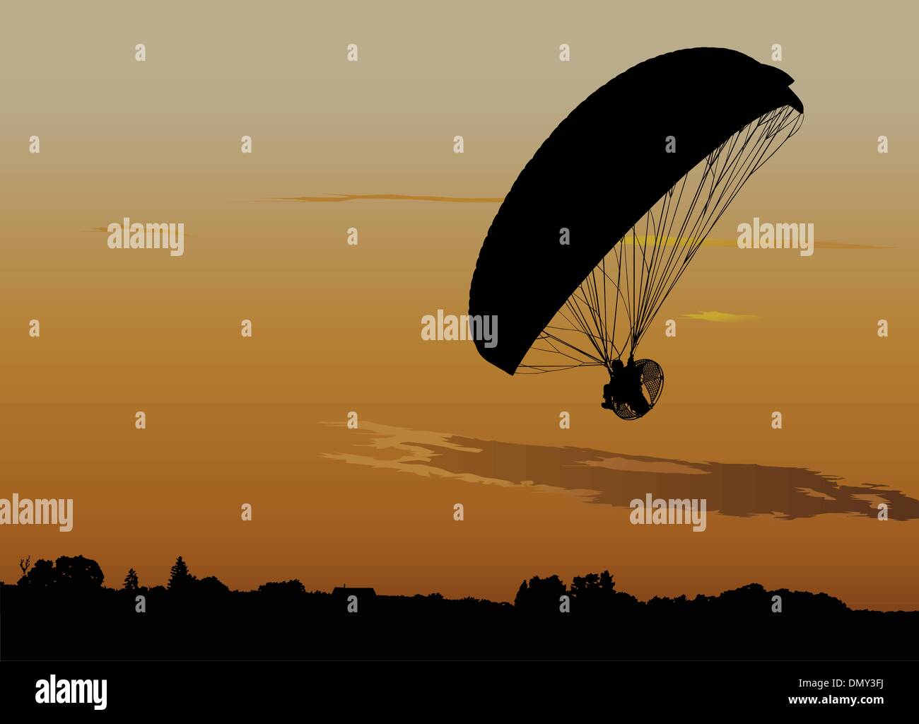 Motorized paragliding Stock Vector Images - Alamy