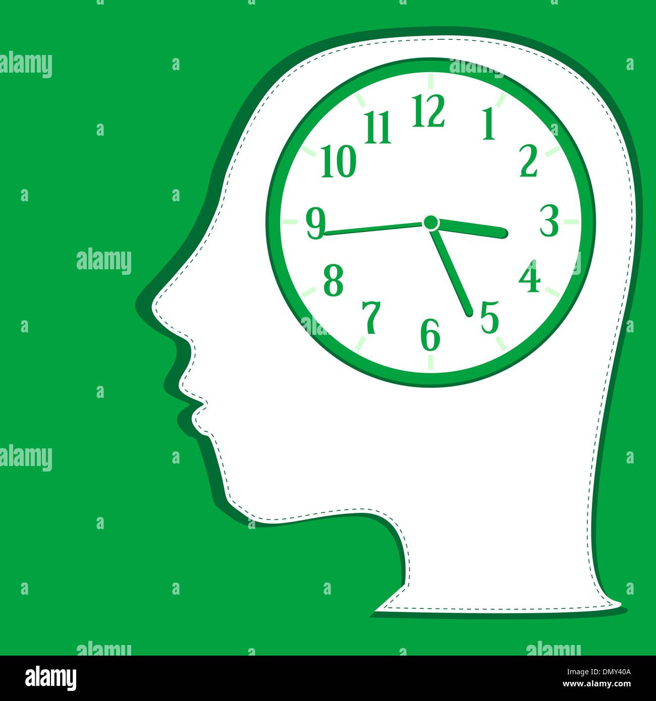 Man silhouette thinking about time. background vector Stock Vector ...