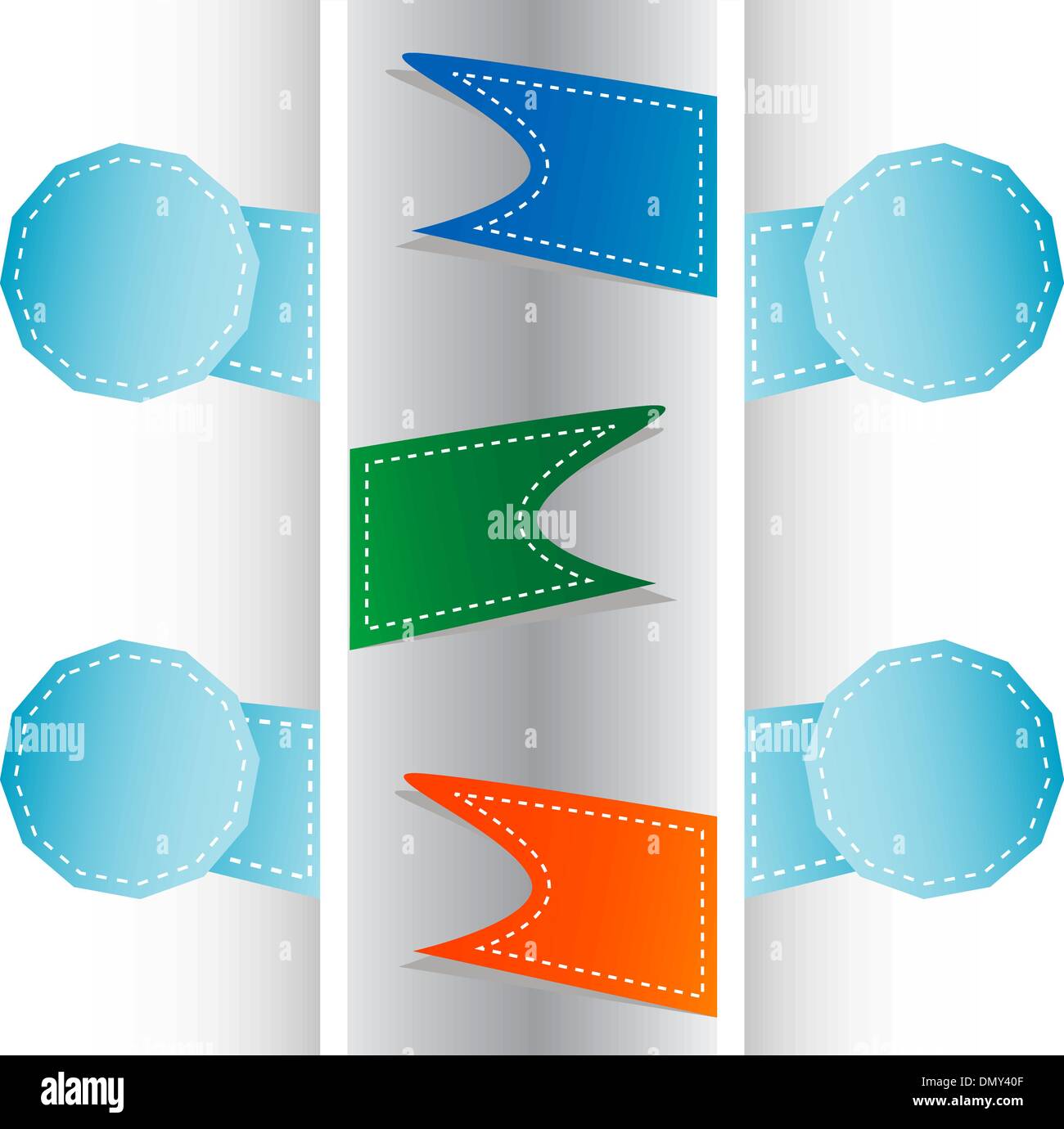 Set of origami ribbons and banners. Vector label set Stock Vector Image ...