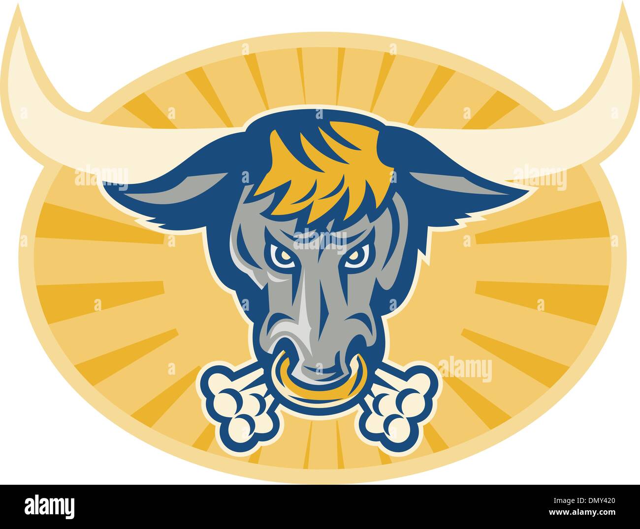 Angry Texas Longhorn Bull Head Front Stock Vector Image & Art - Alamy