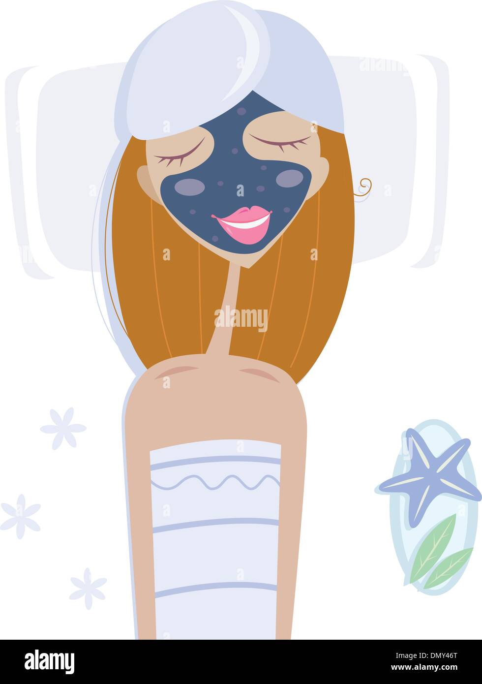 Woman spa relaxing Stock Vector Images - Alamy
