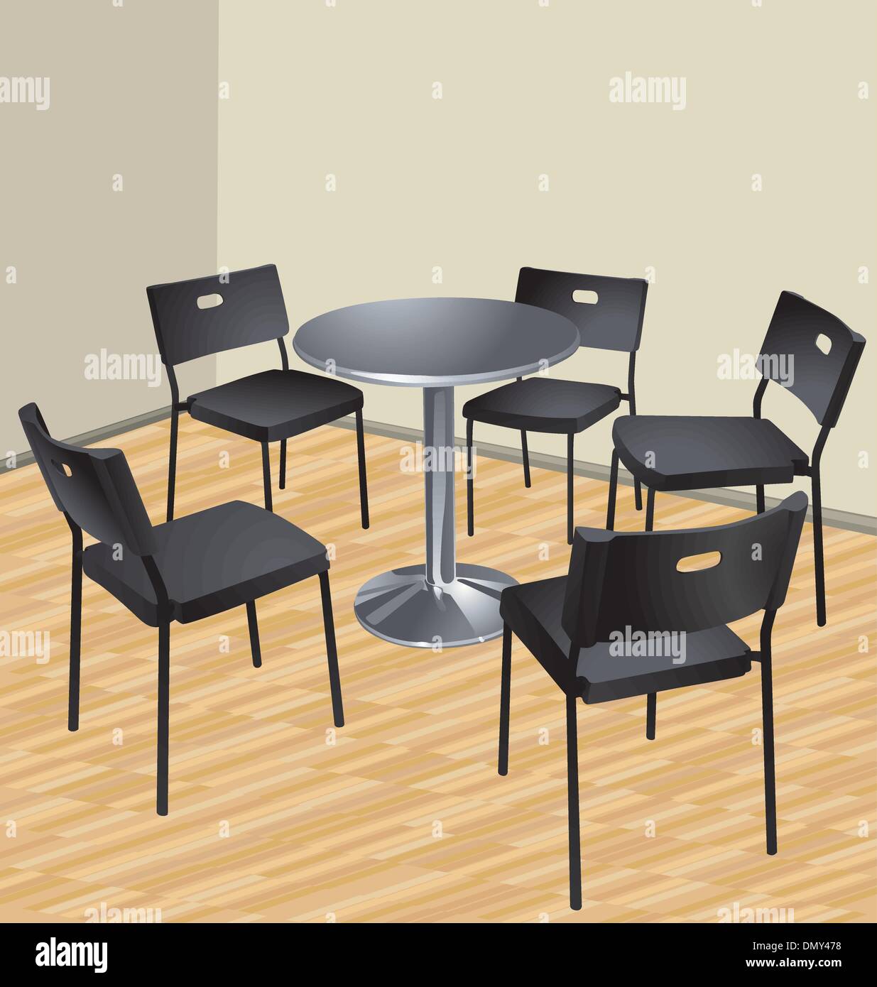 five chairs and table Stock Vector Image & Art - Alamy