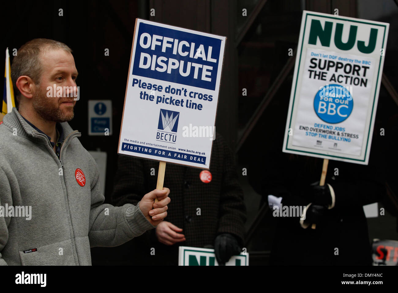 BBC employees stage a 12 hours strike outside BBC Broadcasting House ...