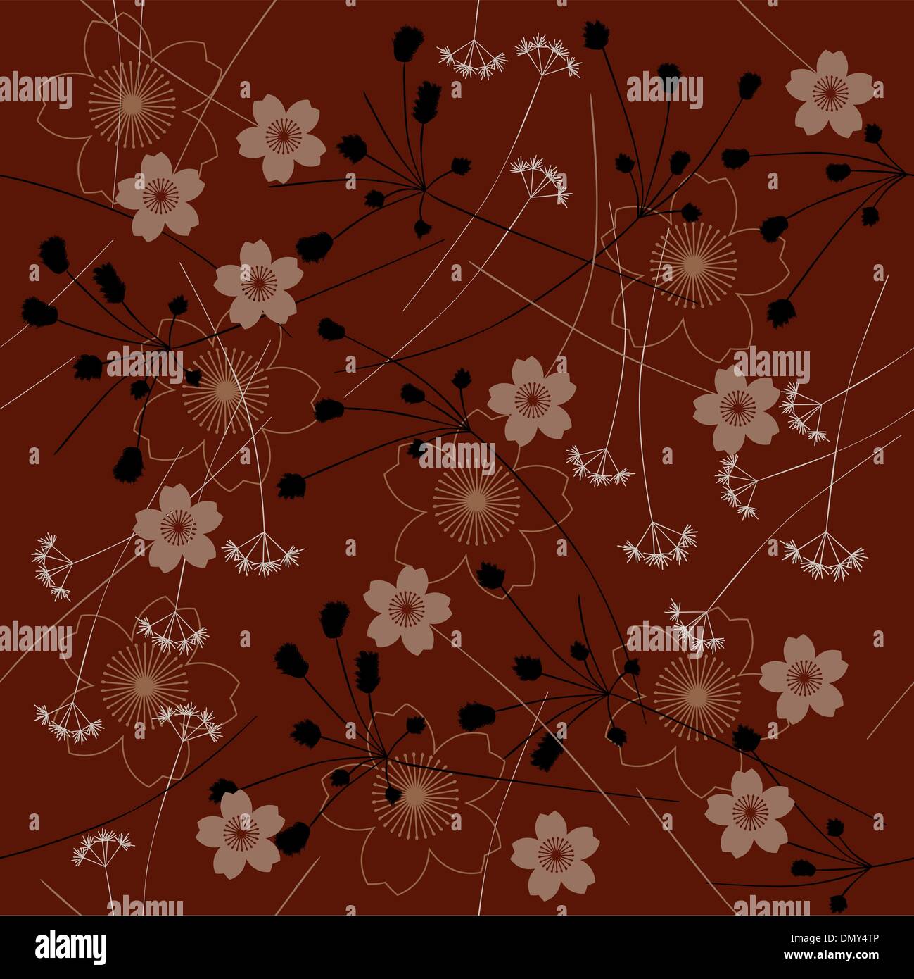 abstract flowers - seamless pattern Stock Vector Image & Art - Alamy