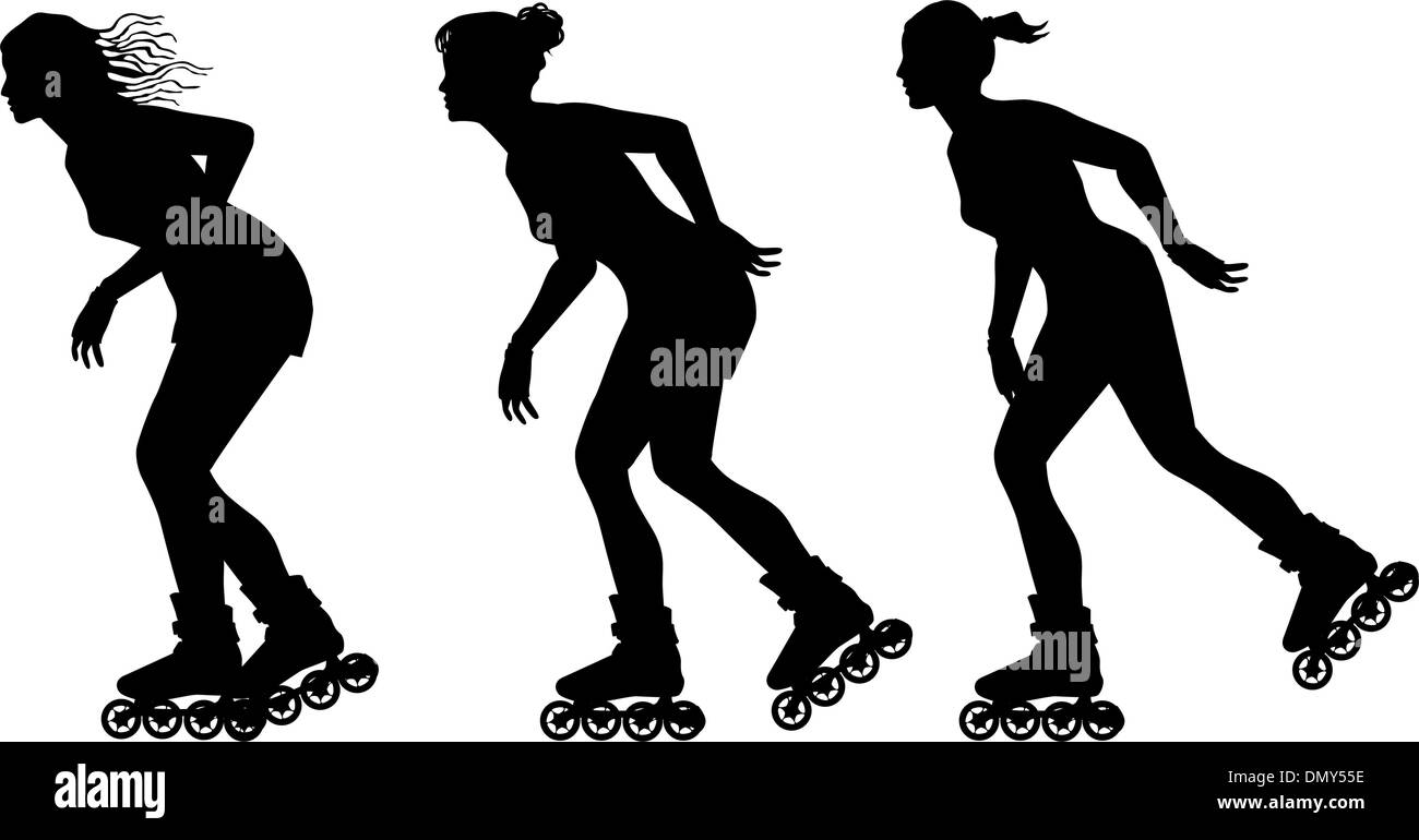 Man roller skates Stock Vector Images - Alamy