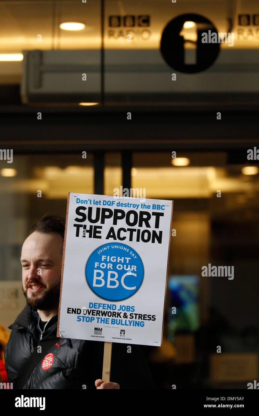 BBC employees stage a 12 hours strike outside BBC Broadcasting House ...