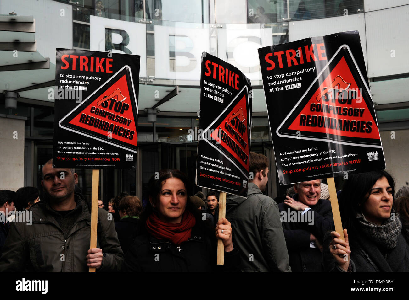 BBC employees stage a 12 hours strike outside BBC Broadcasting House ...