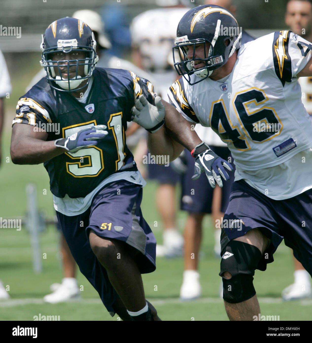Jul 03, 2006; San Diego, CA, USA; Charger linebacker TIM DOBBINS is ...