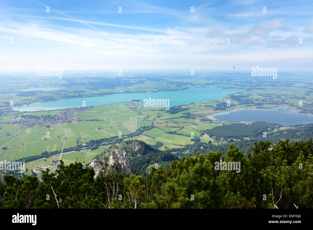 Lake Forggensee and lake Bannwaldsee in Fuessen (Bavaria, Germany Stock ...