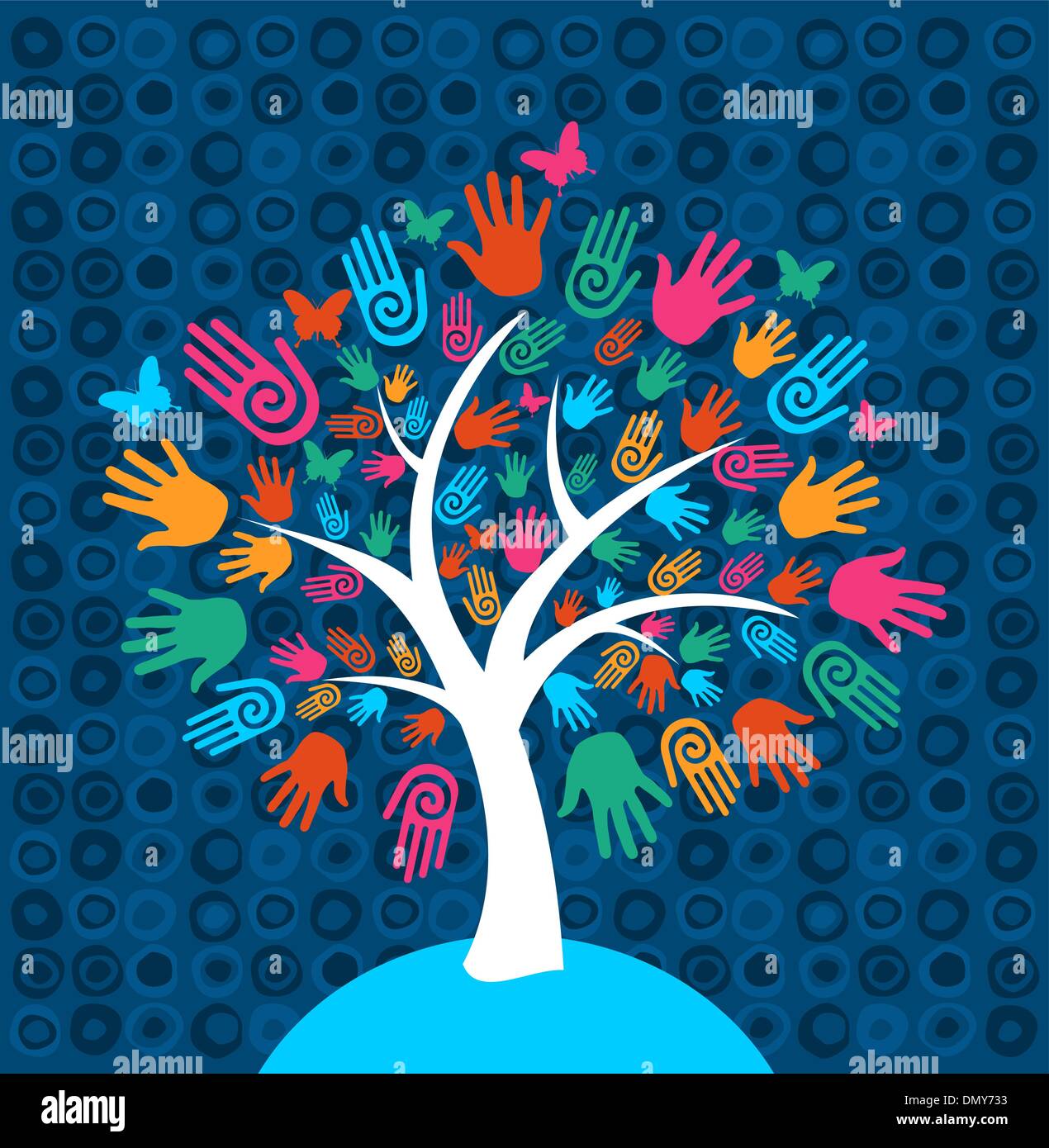 Diversity tree hands background Stock Vector Image & Art - Alamy