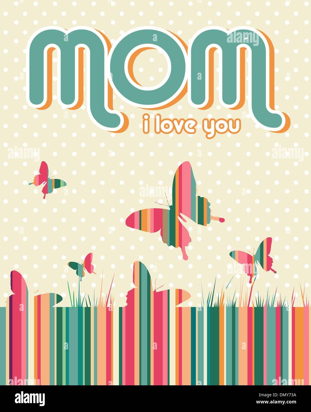 Cute mothers day greeting Stock Vector Images - Alamy