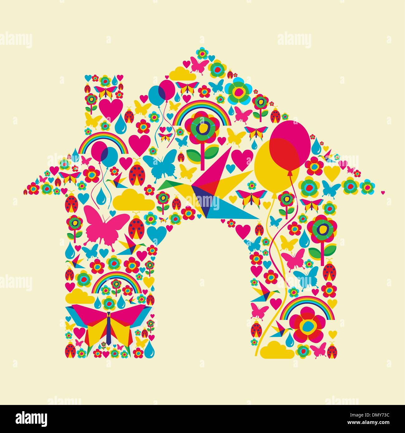 Spring time house Stock Vector Image & Art - Alamy