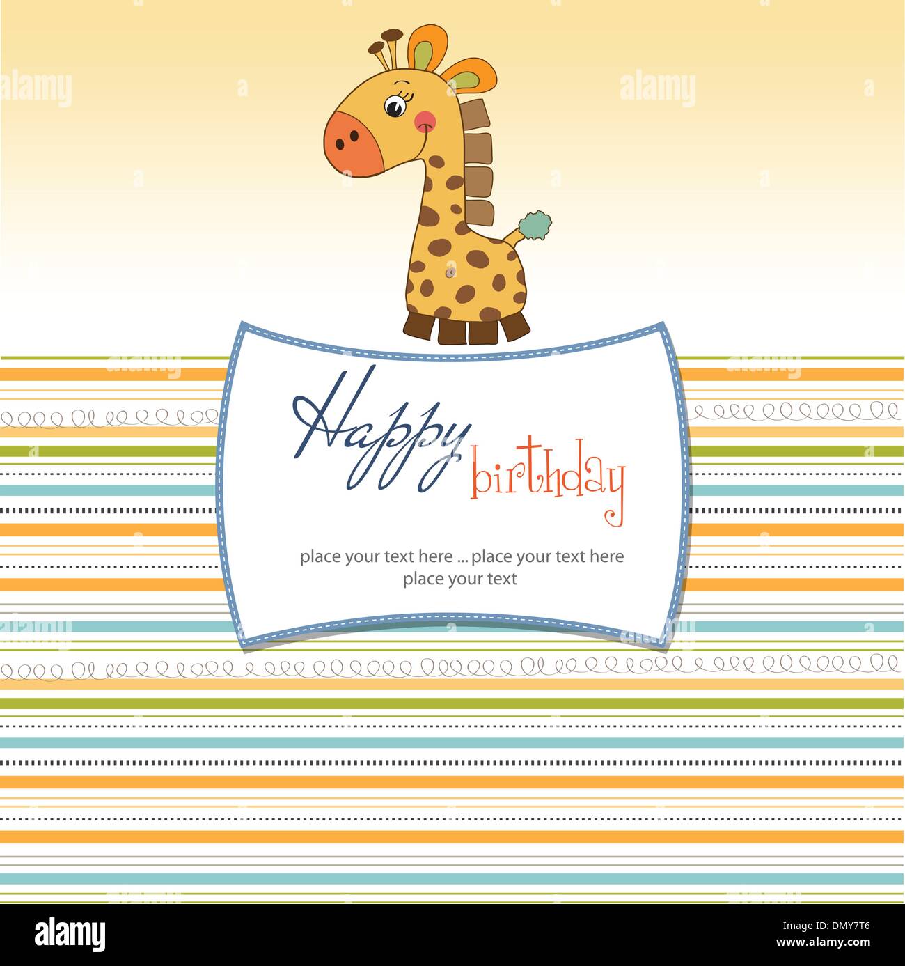 birthday card with giraffe Stock Vector Image & Art - Alamy