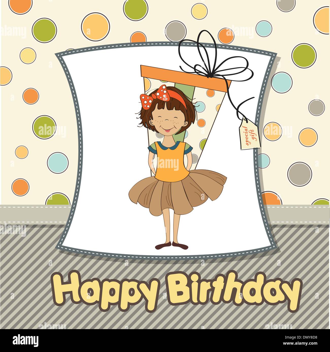 Young girl with presents Stock Vector Images - Alamy