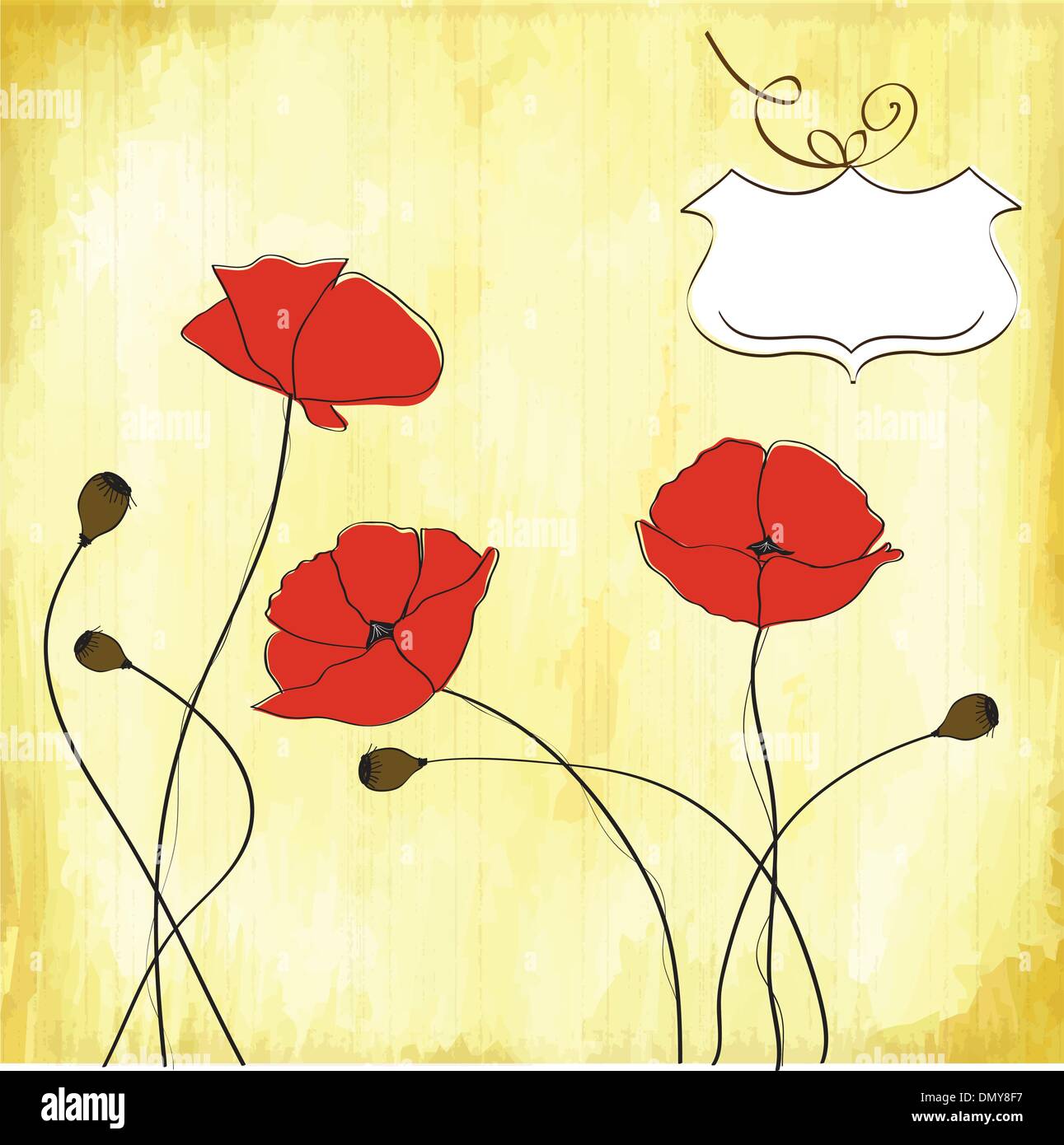 Romantic background poppies Stock Vector Images - Alamy