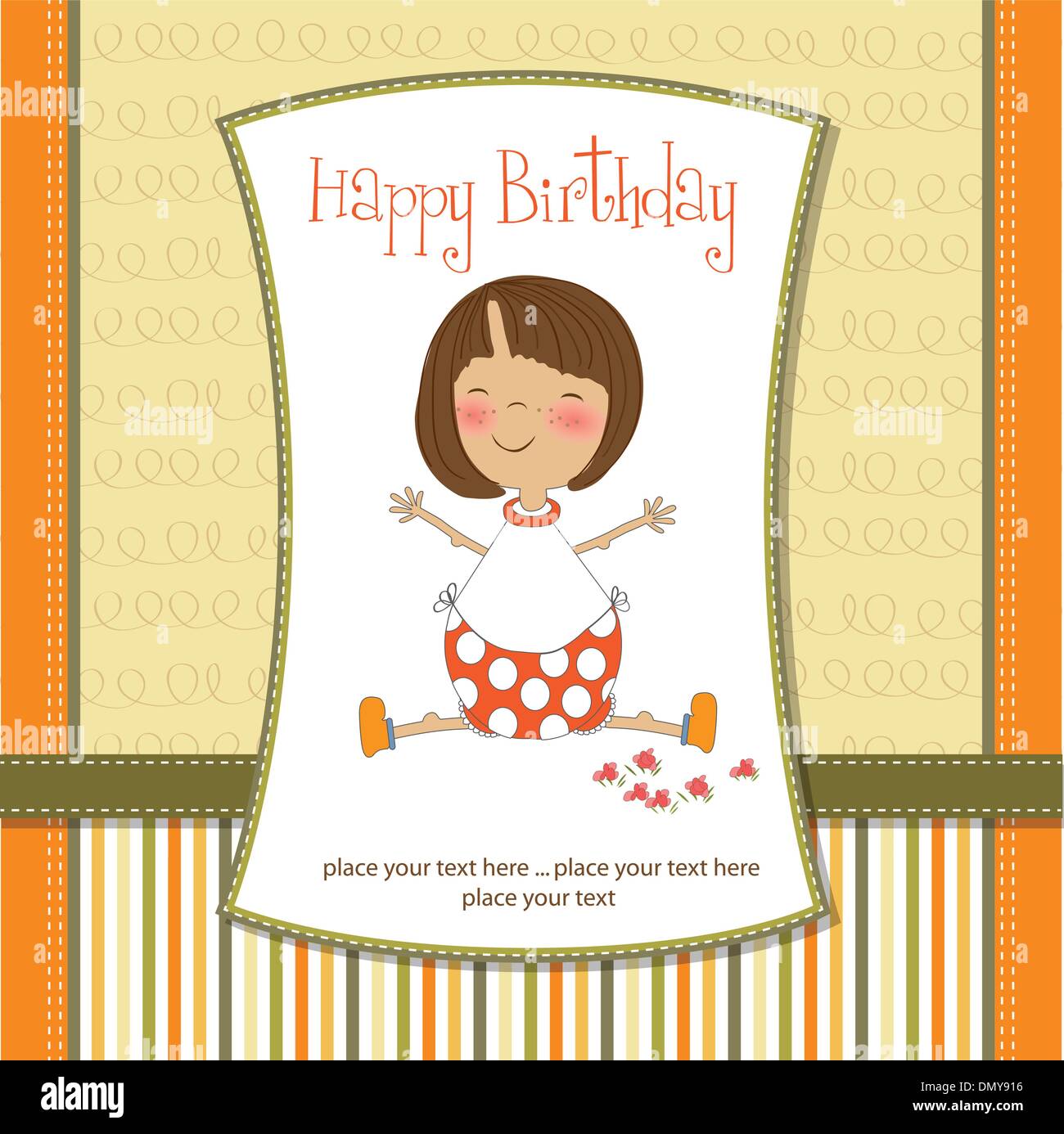 little girl announcement card Stock Vector Image & Art - Alamy