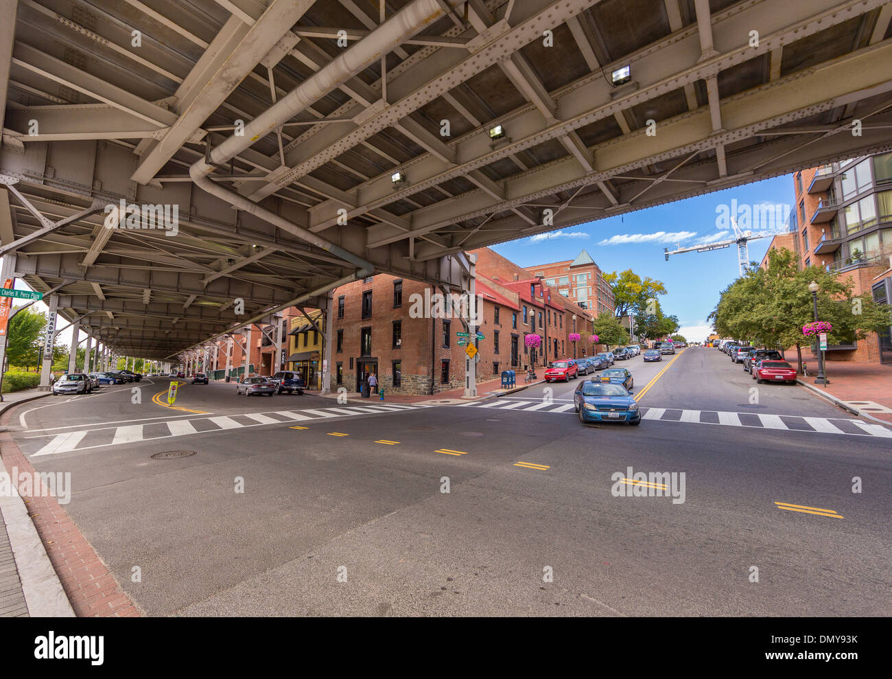 WASHINGTON, DC, USA - Water Street , under the elevated Whitehurst ...