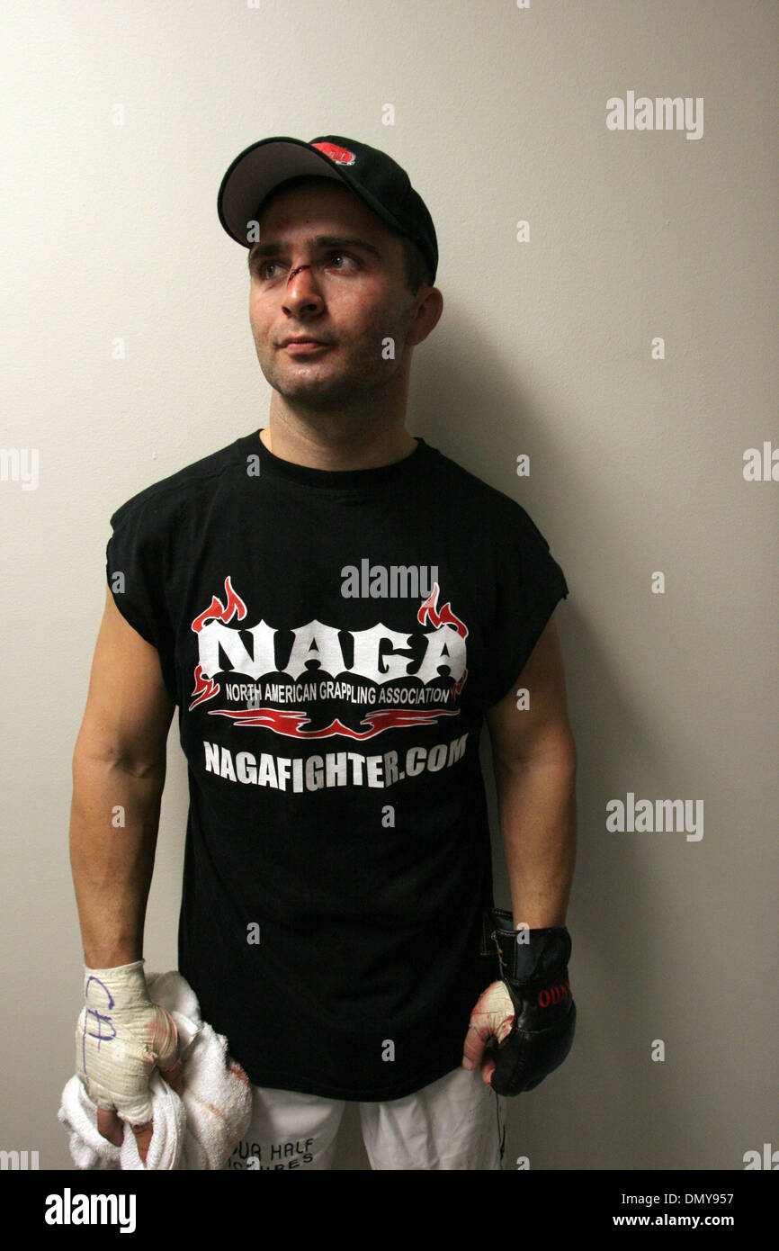 Aug 09, 2006; Las Vegas, NV, USA; ALEX KARALEXIS lost to Kenny Florian with a badly broken nose ...