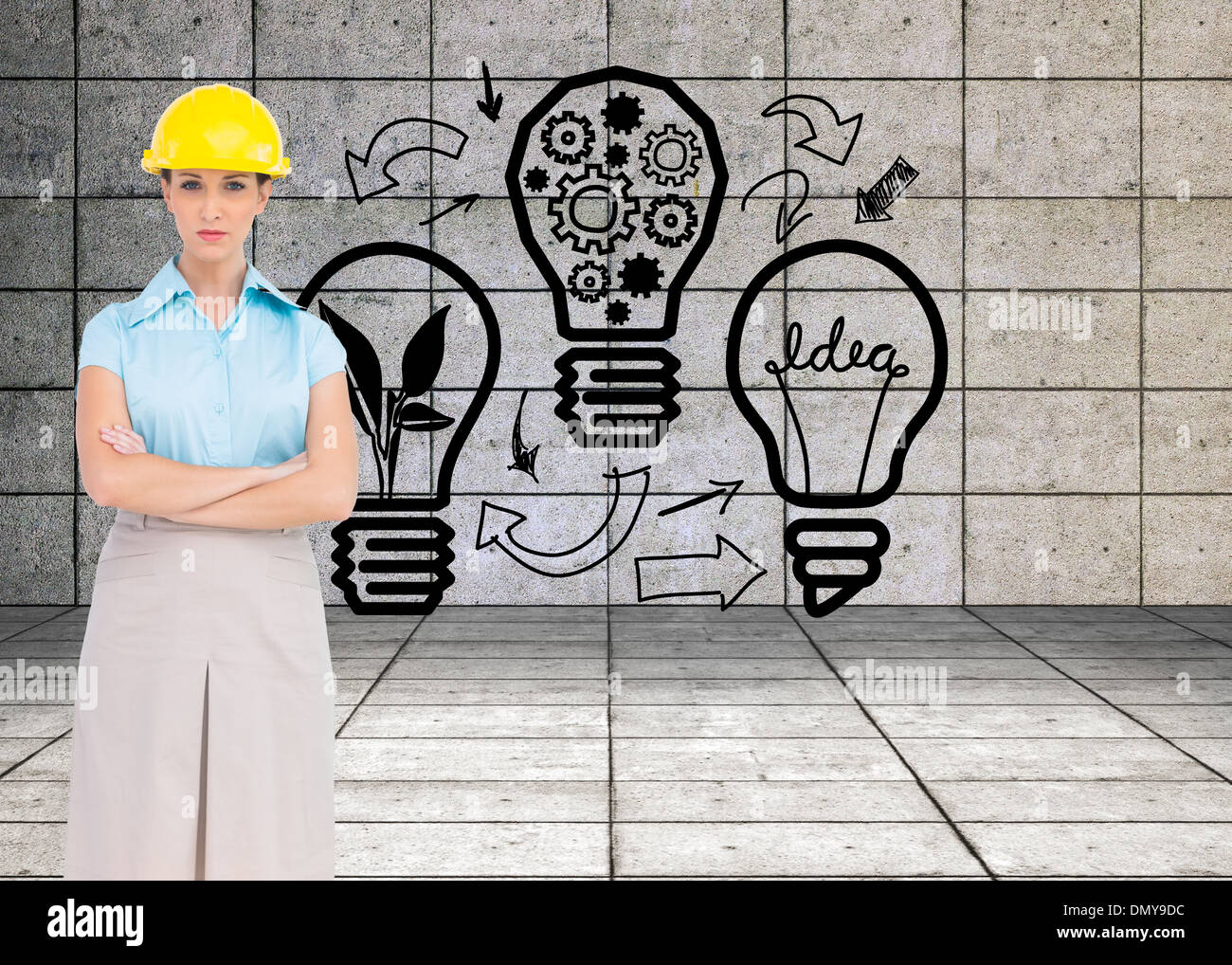 Serious pretty architect posing hi-res stock photography and images - Alamy