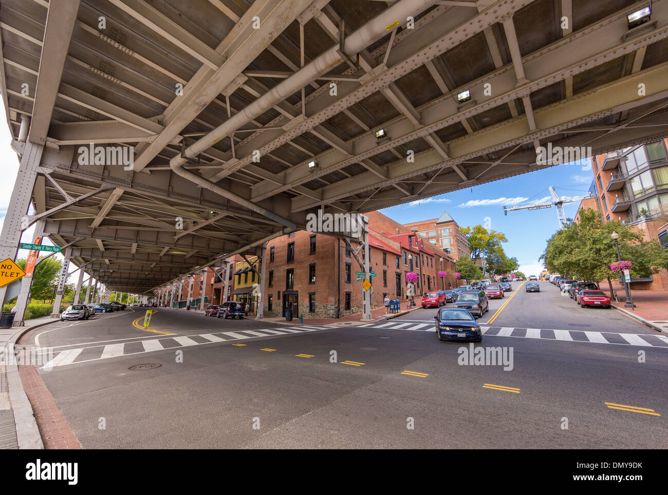 WASHINGTON, DC, USA - Water Street , under the elevated Whitehurst ...