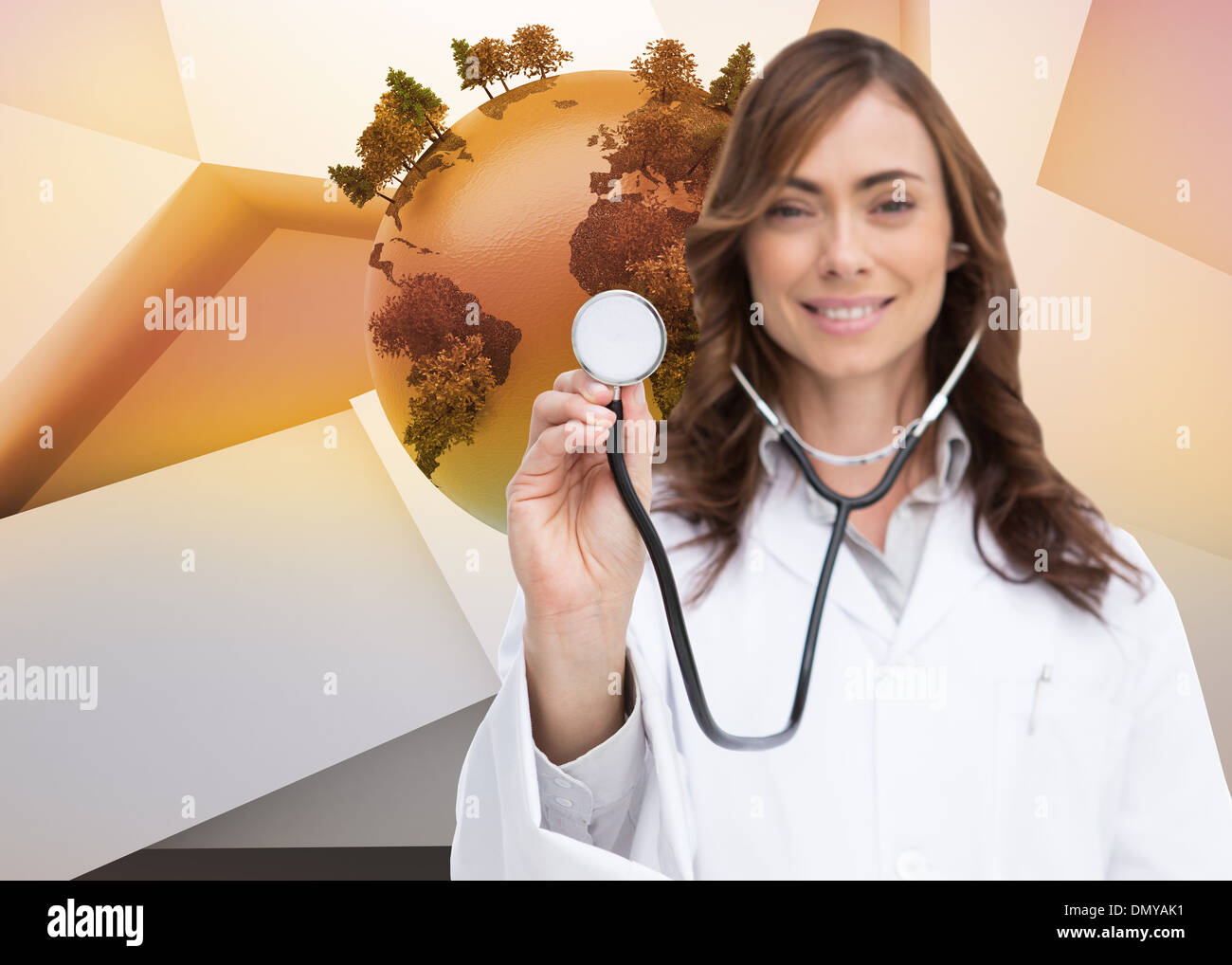Doctor using stethoscope woman hi-res stock photography and images - Alamy