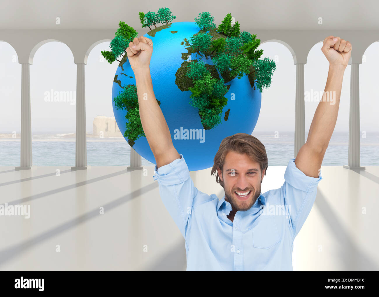 Digital composite man celebrating hi-res stock photography and images ...