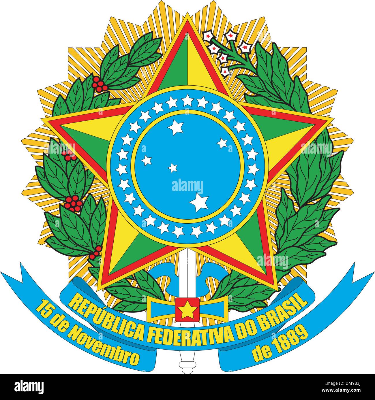 Brazil flag pole Stock Vector Images - Alamy