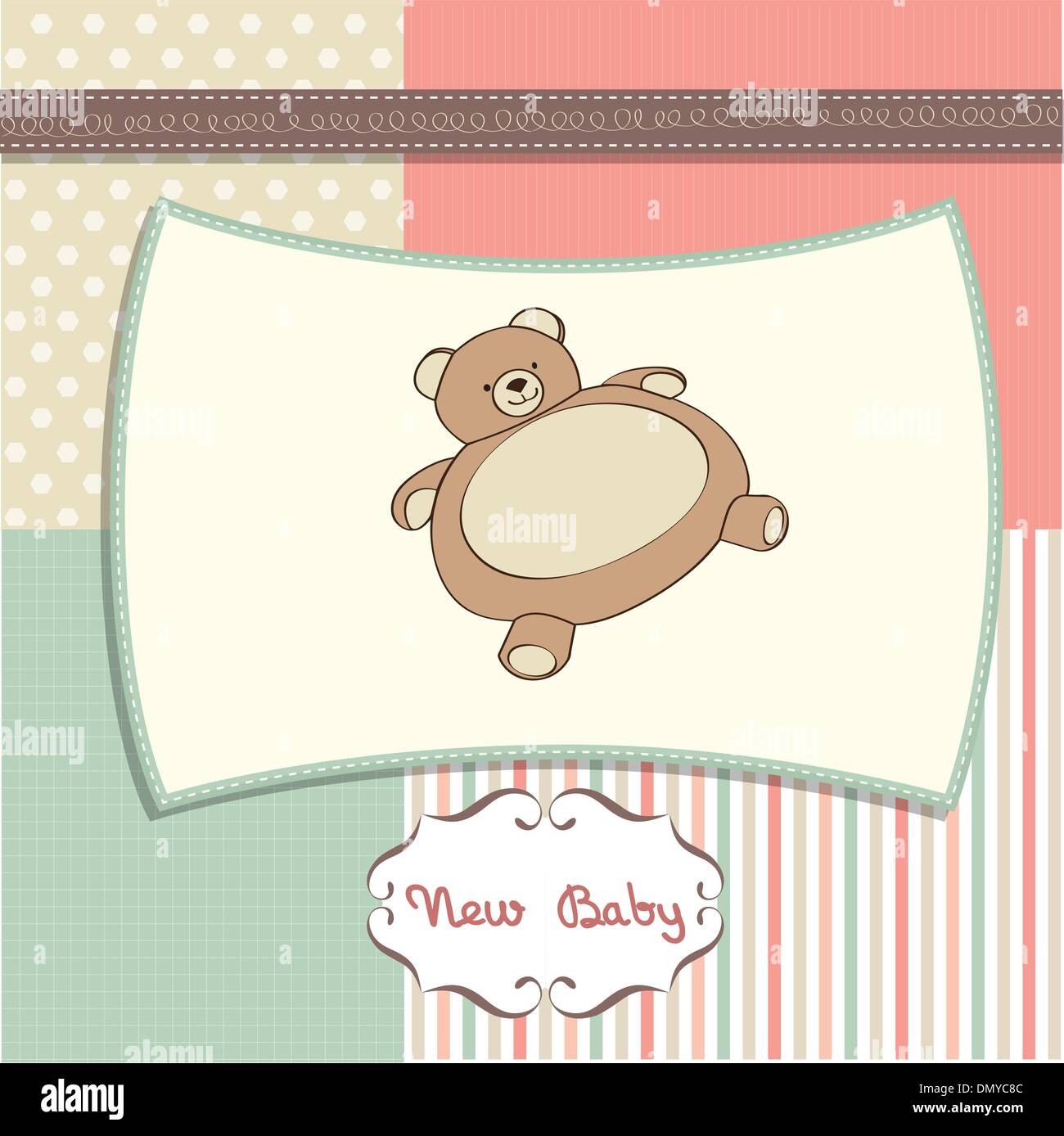 baby shower card with teddy Stock Vector Image & Art - Alamy
