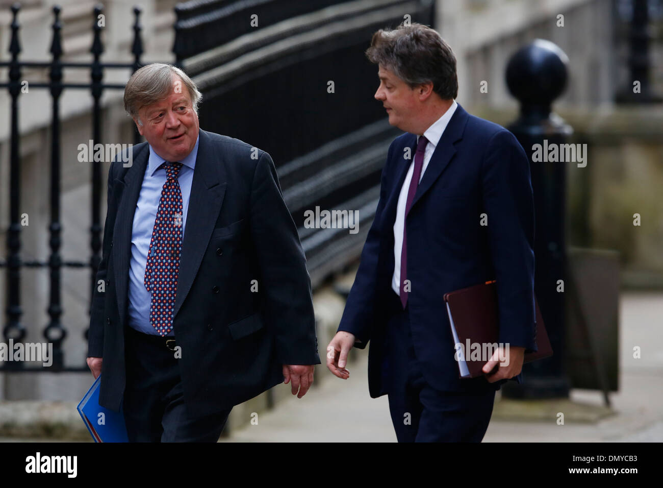 Kenneth Clarke (L) and attends the weekly cabinet meeting at No:10 ...