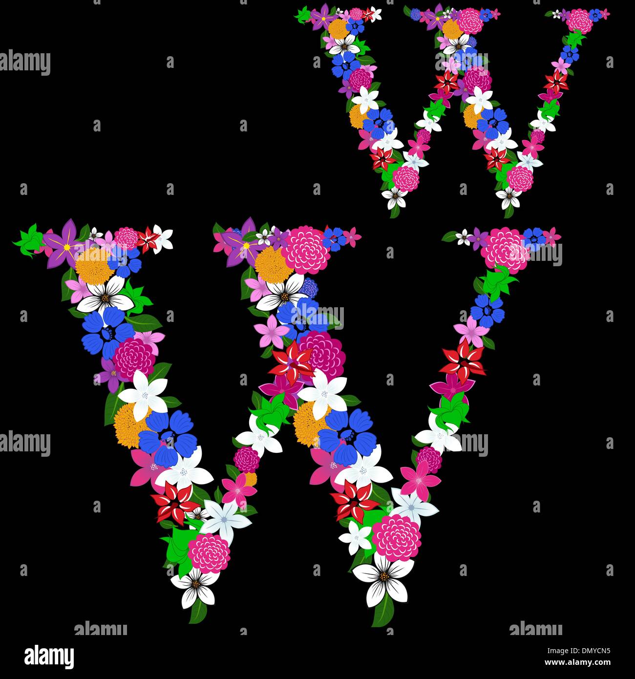 Letter w plant Stock Vector Images - Alamy