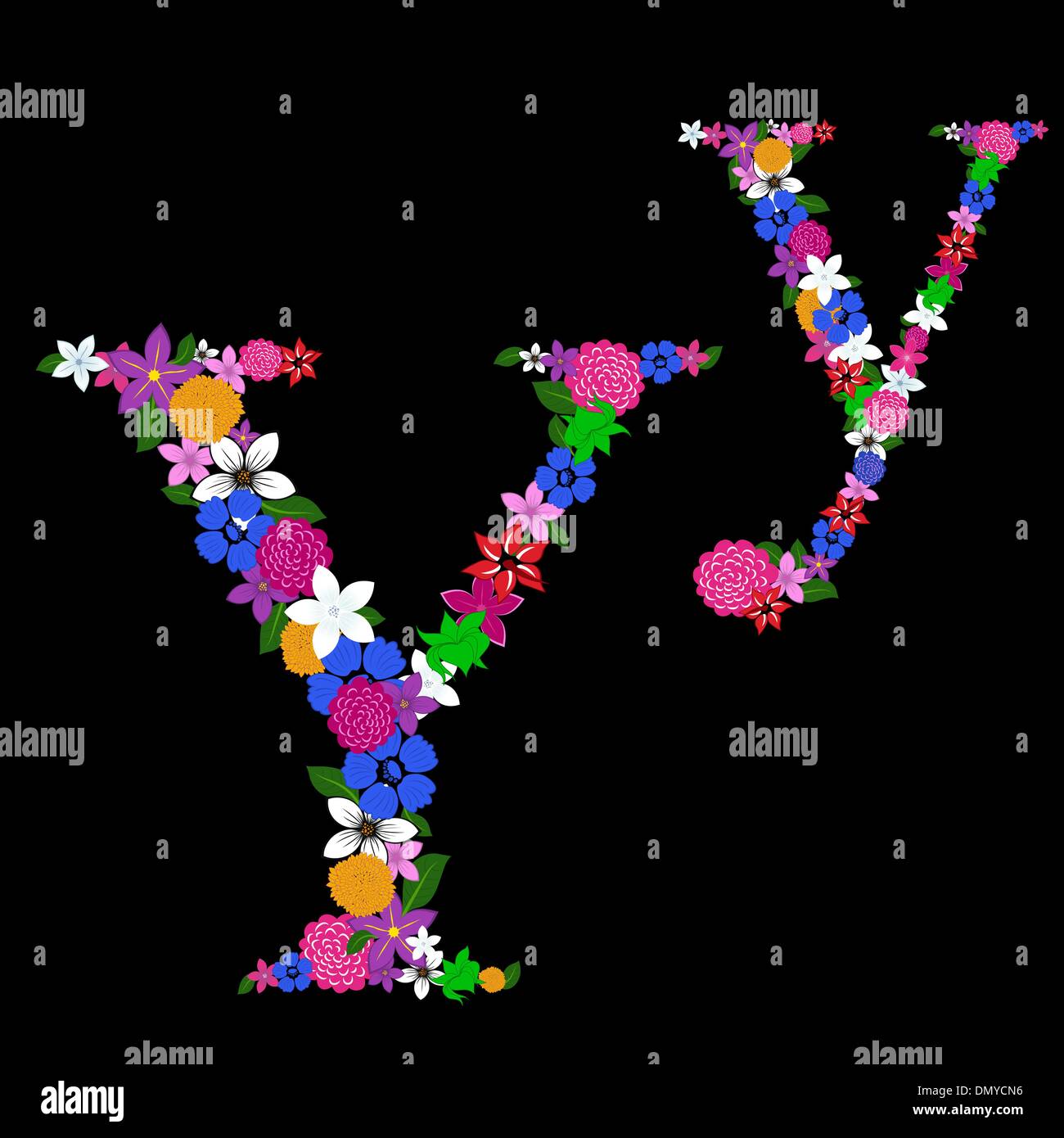 Floral font letter y hi-res stock photography and images - Alamy