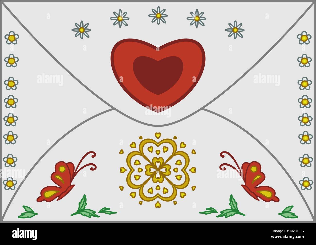 Envelope flower love message Stock Vector Images - Alamy