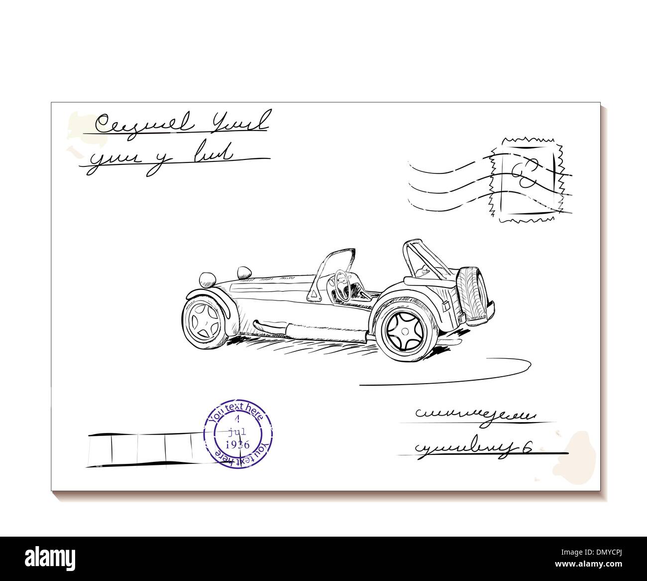 Letter old vintage writing Stock Vector Images - Alamy