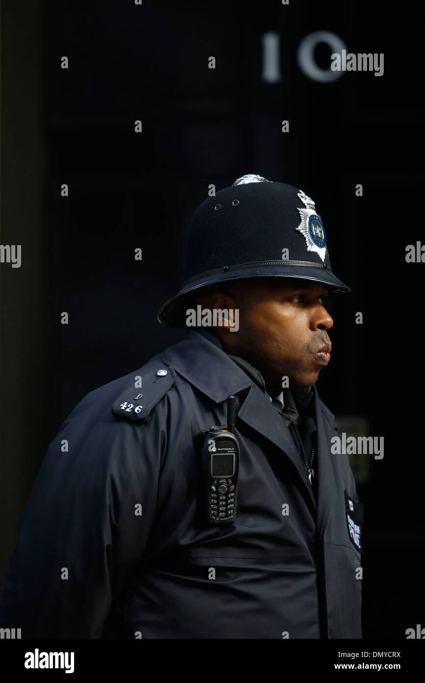 A British policeman at No:10 Downing Street in London, Britain, on 30 ...