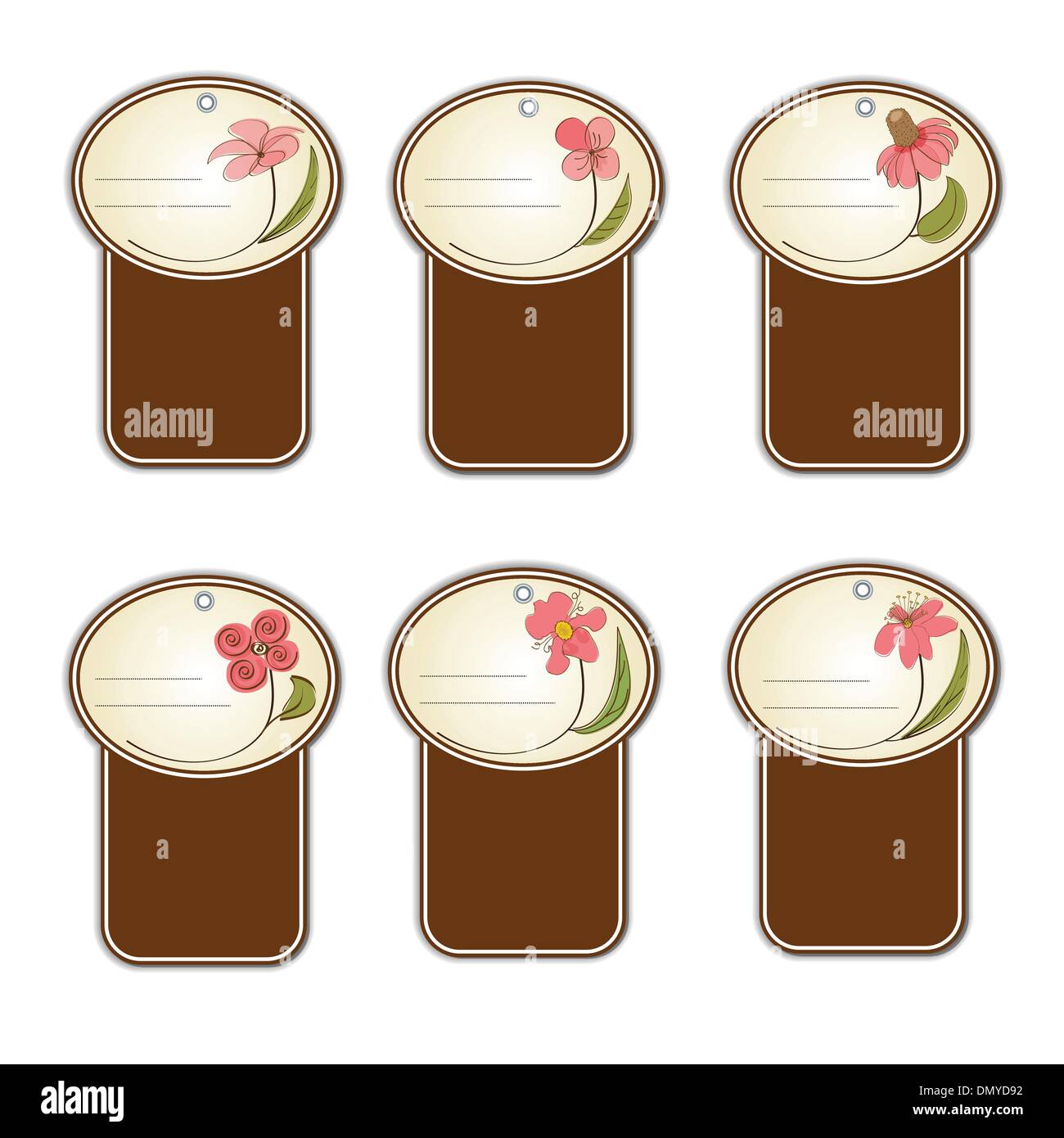 floral labels set Stock Vector Image & Art - Alamy