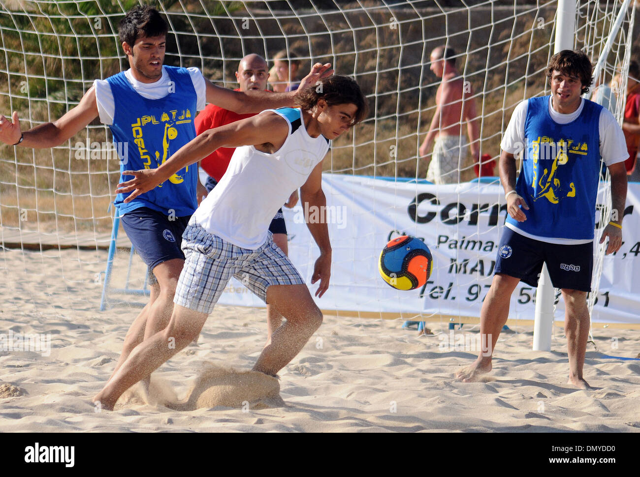 Rafa Nadal playing football in a beach of Mallorca Stock Photo - Alamy