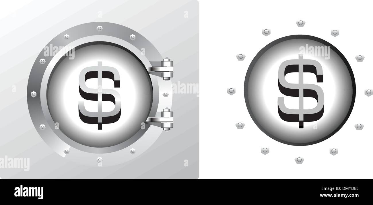 Dollar symbol and banking safe Stock Vector Image & Art - Alamy