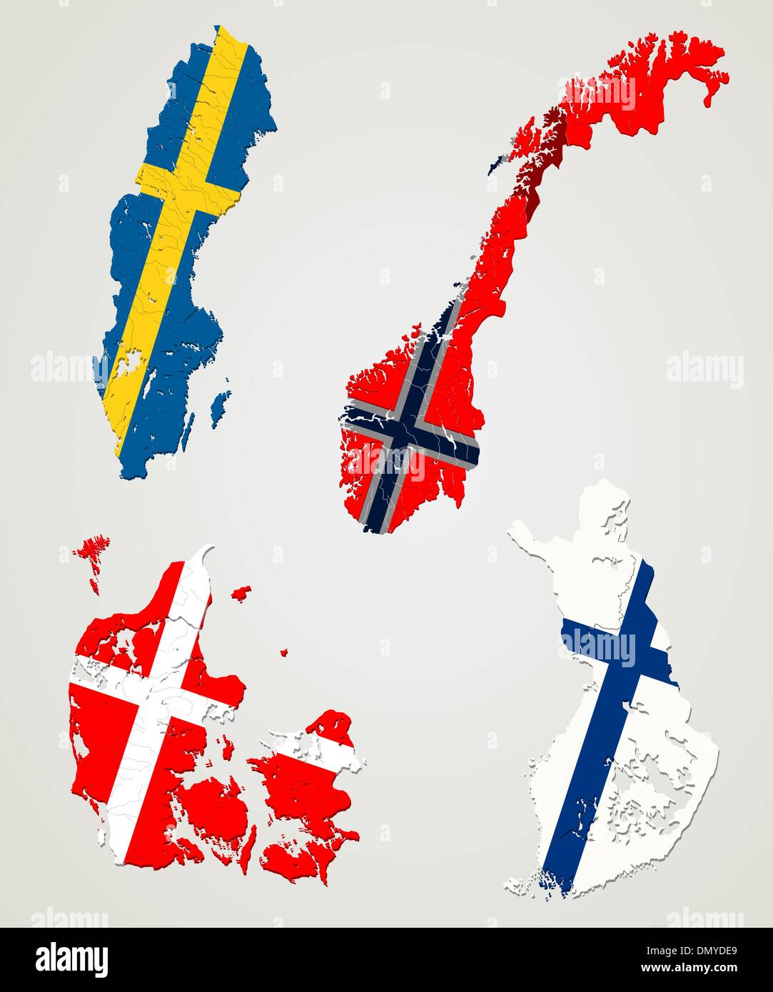 Nordic countries map hi-res stock photography and images - Alamy