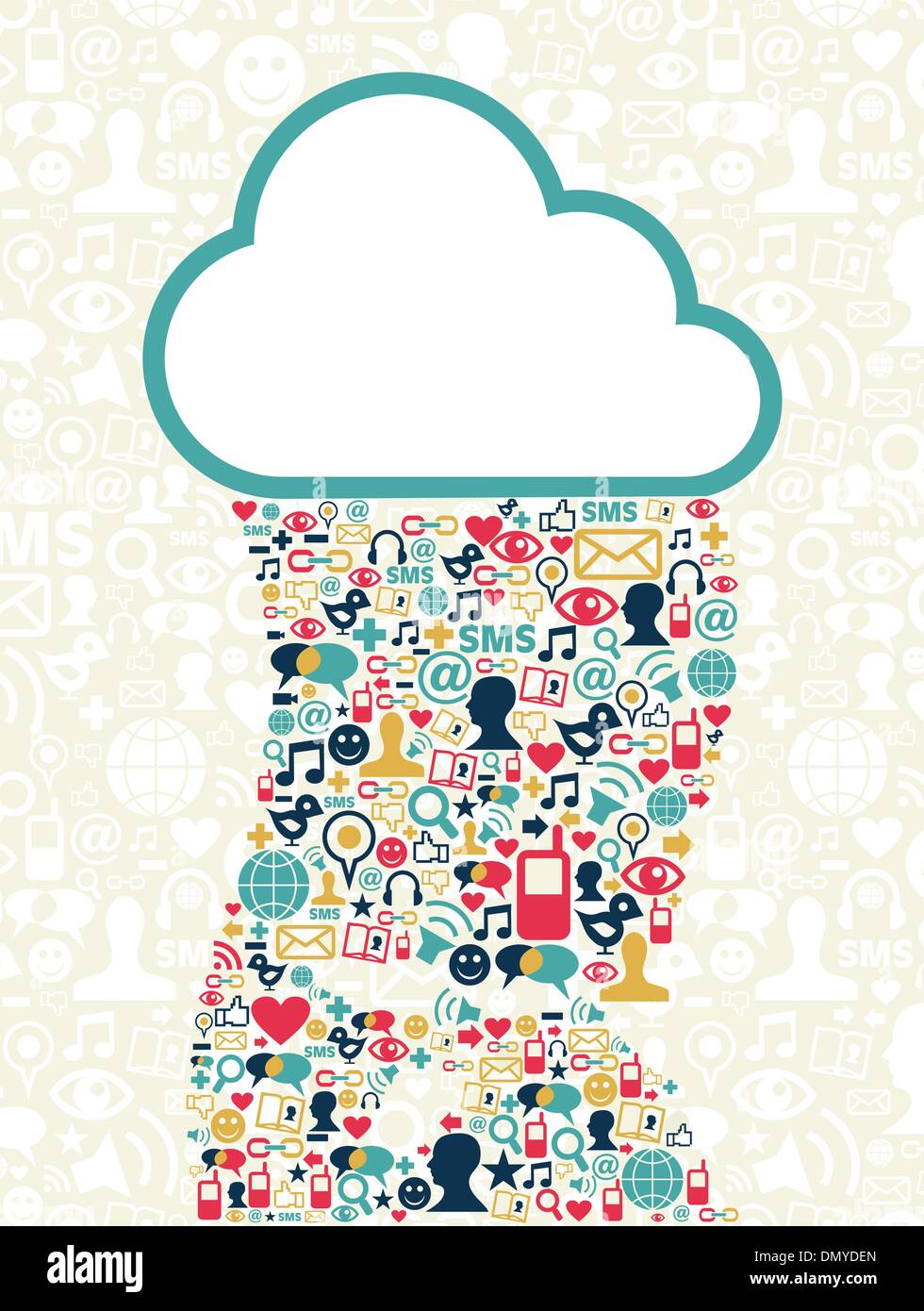 Cloud computing social media network Stock Vector Image & Art - Alamy